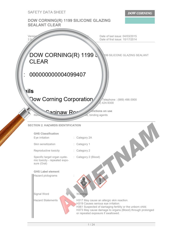 Keo Dow Corning 1199 - Phân Phối Chính Hãng Tại Việt Nam
