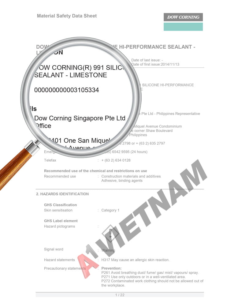 Keo Dow Corning 991 - Phân Phối Chính Hãng Tại Việt Nam