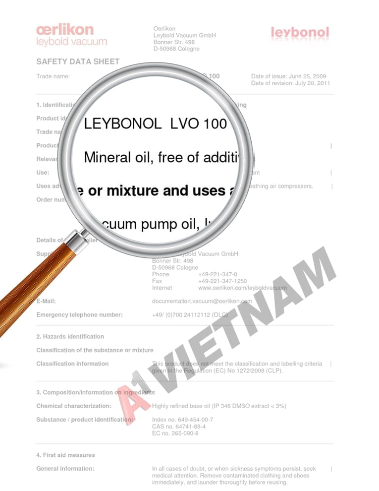 Dầu chân không Leybonol LVO 100 - Phân Phối Chính hãng