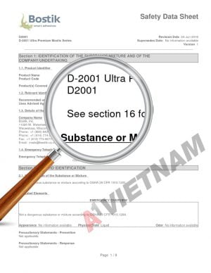 Keo Bostik D-2001 - Phân Phối Chính Hãng Tại Việt Nam