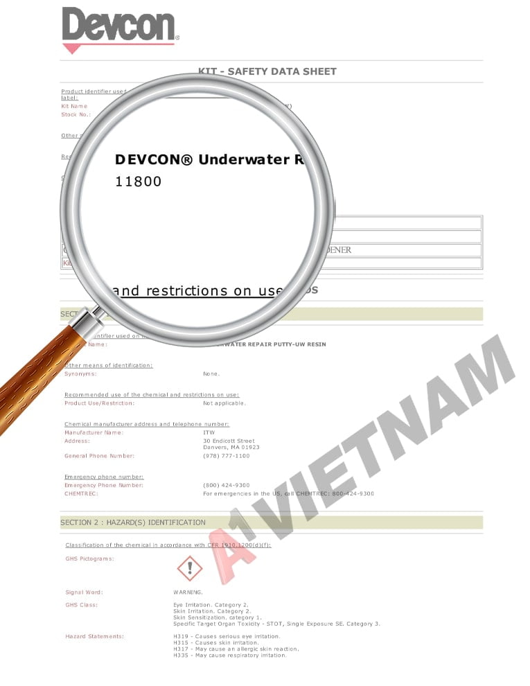 Keo Devcon Underwater Repair Putty 11800 Chính Hãng