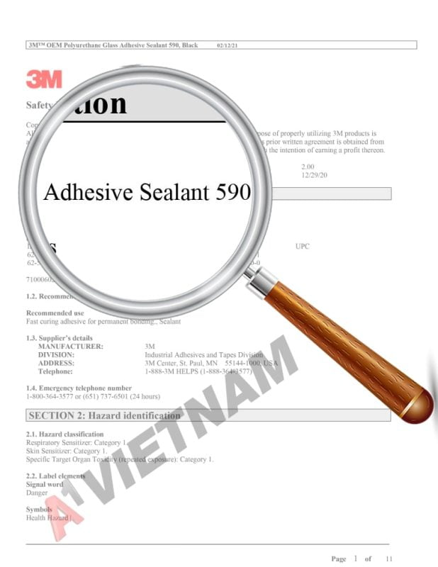 Keo 3M Polyurethane Glass Adhesive Sealant 590 - Giá Rẻ Nhất