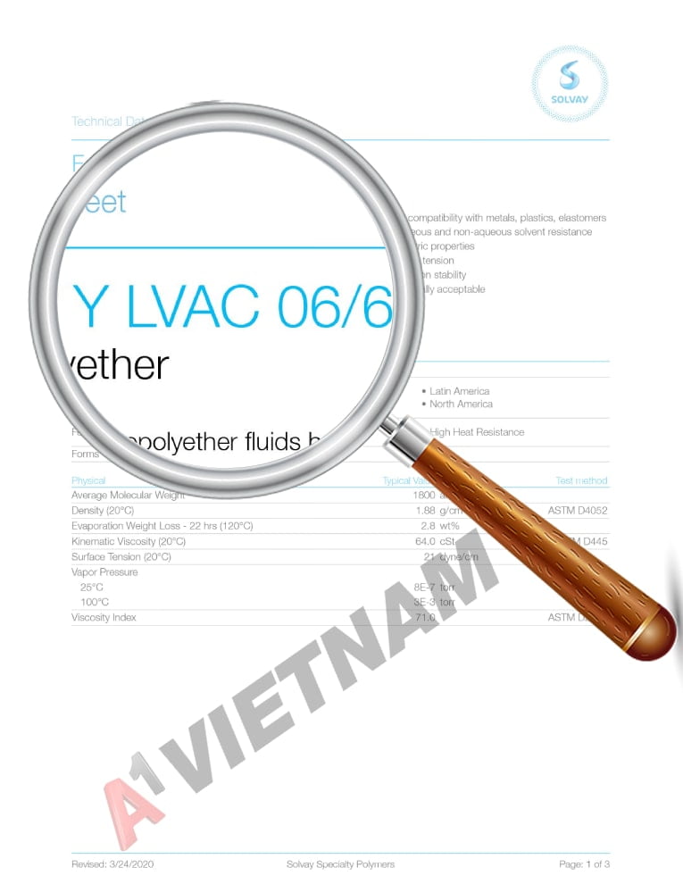 Dầu Solvay Fomblin YL Vac 06/6 - Phân Phối Chính Hãng