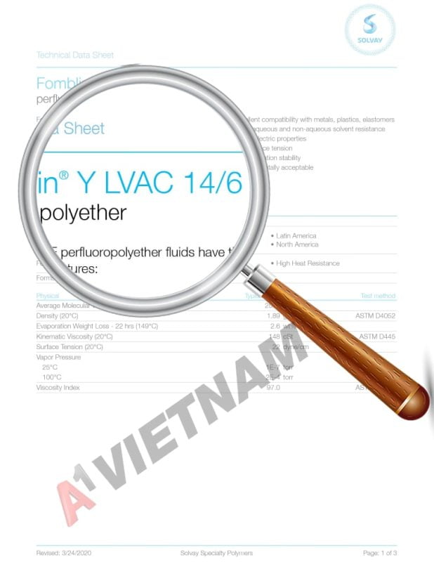 Dầu Solvay Fomblin YL Vac 14/6 - Phân Phối chính Hãng